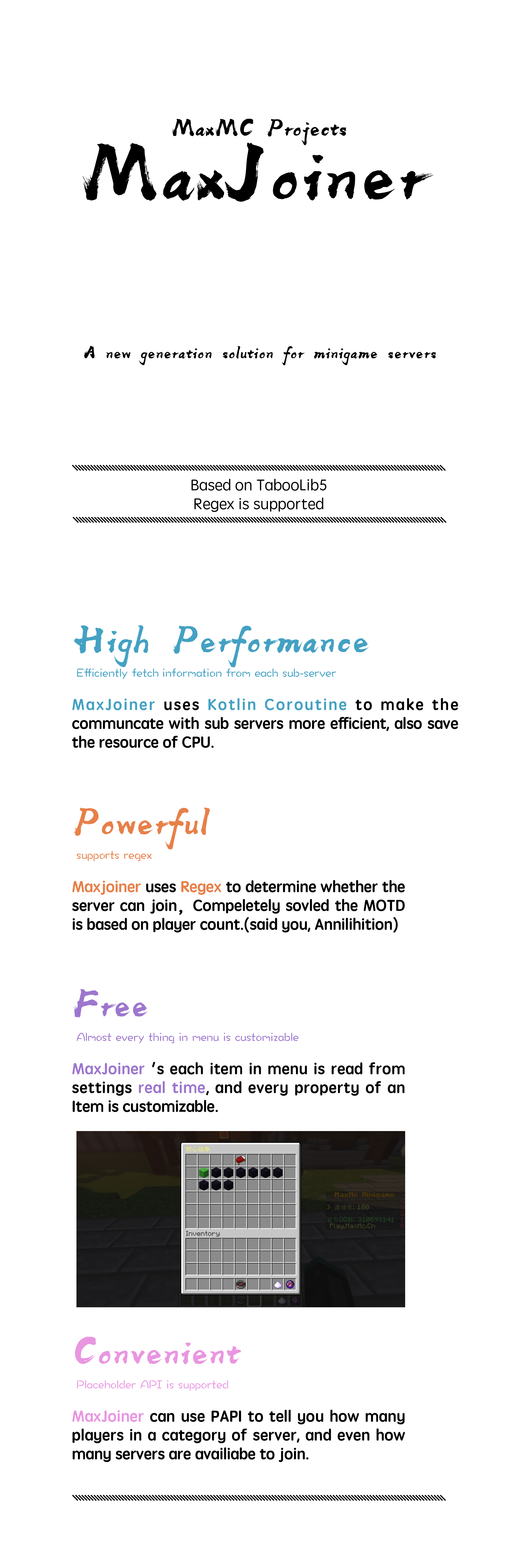 MaxJoiner | PlaceholderAPI supported now(Now with TabooLib 6 ...